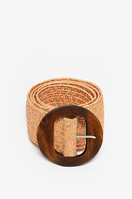 Antler - Belt - Rattan Stretch Orange & Natural – Tussock & Thread